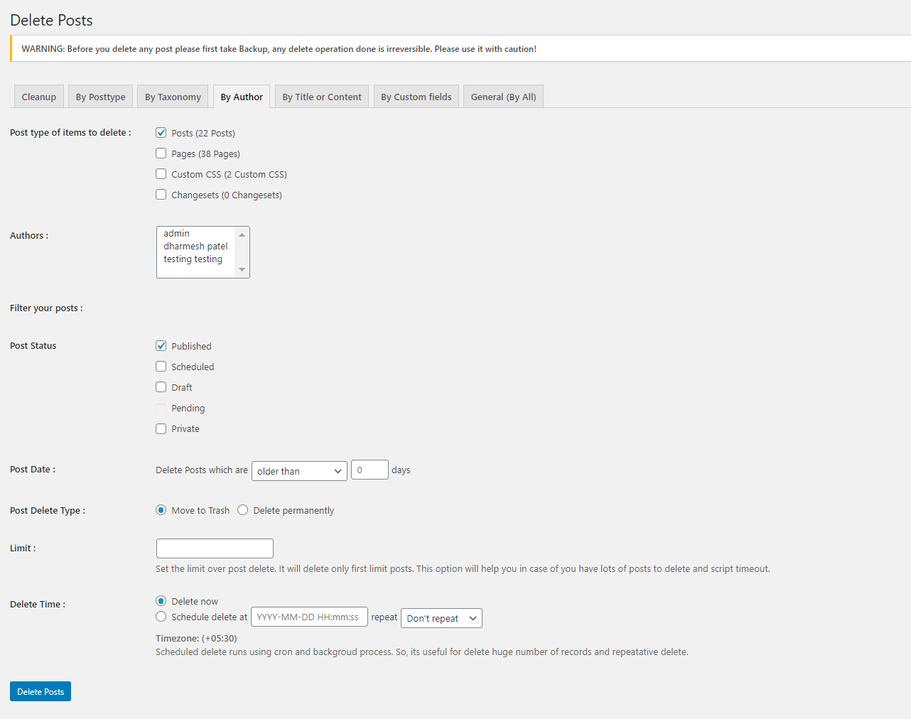 WP Bulk Delete - Xylus Themes