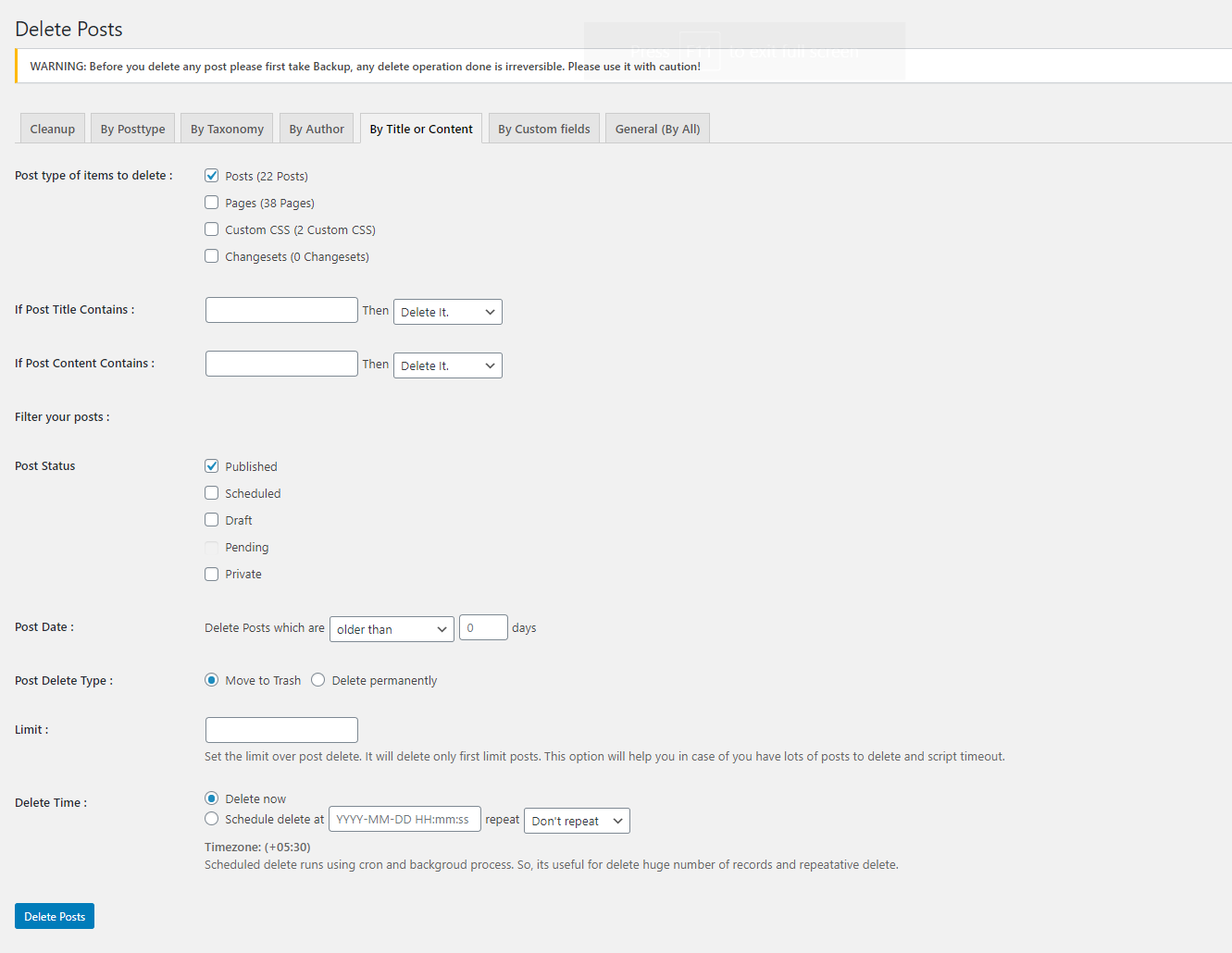 WP Bulk Delete - Xylus Themes